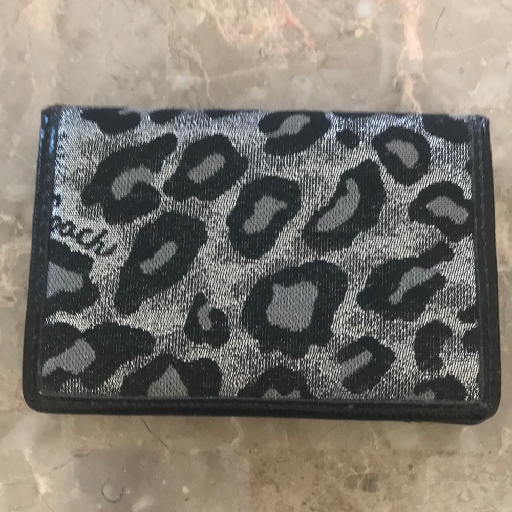 Vintage Coach Leopard Print Leather Trimmed Wallet - Gem